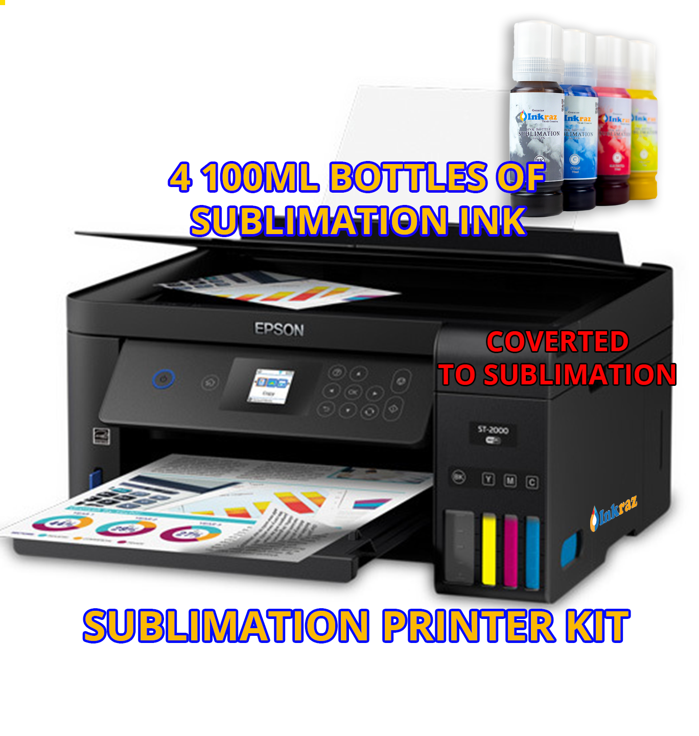 Epson Printer With Sublimation Ink, Sublimation Printer Bundle – INKRAZ