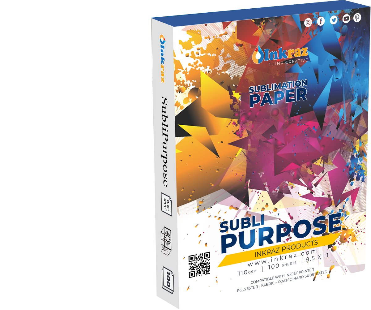 Dye Sublimation Transfer Paper SUBLIPAPER 100 Sheets 8.5”x11” – INKRAZ