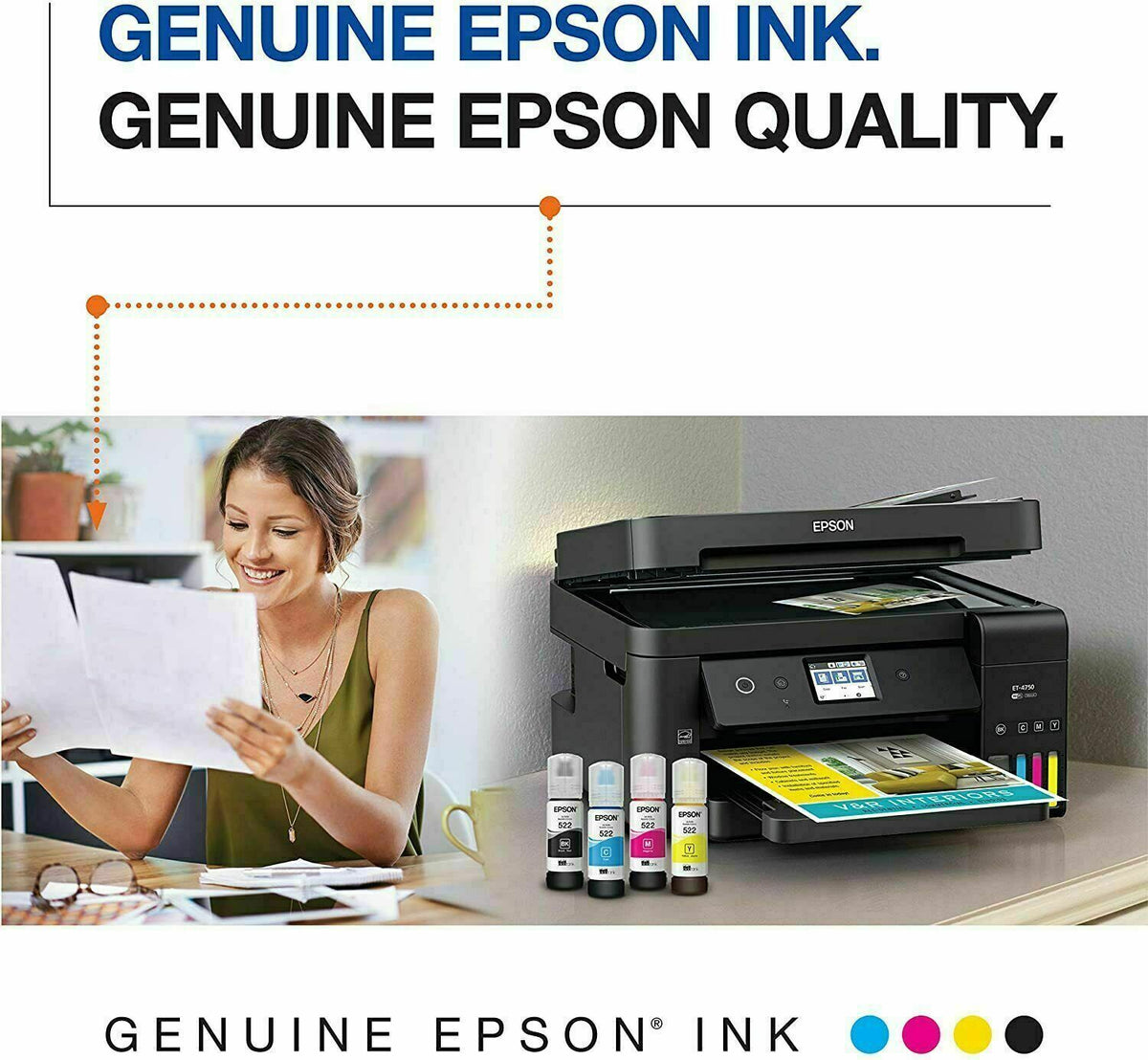 4 bottle Genuine refill ink for Epson 522 ET-2720 ET-4700 – INKRAZ